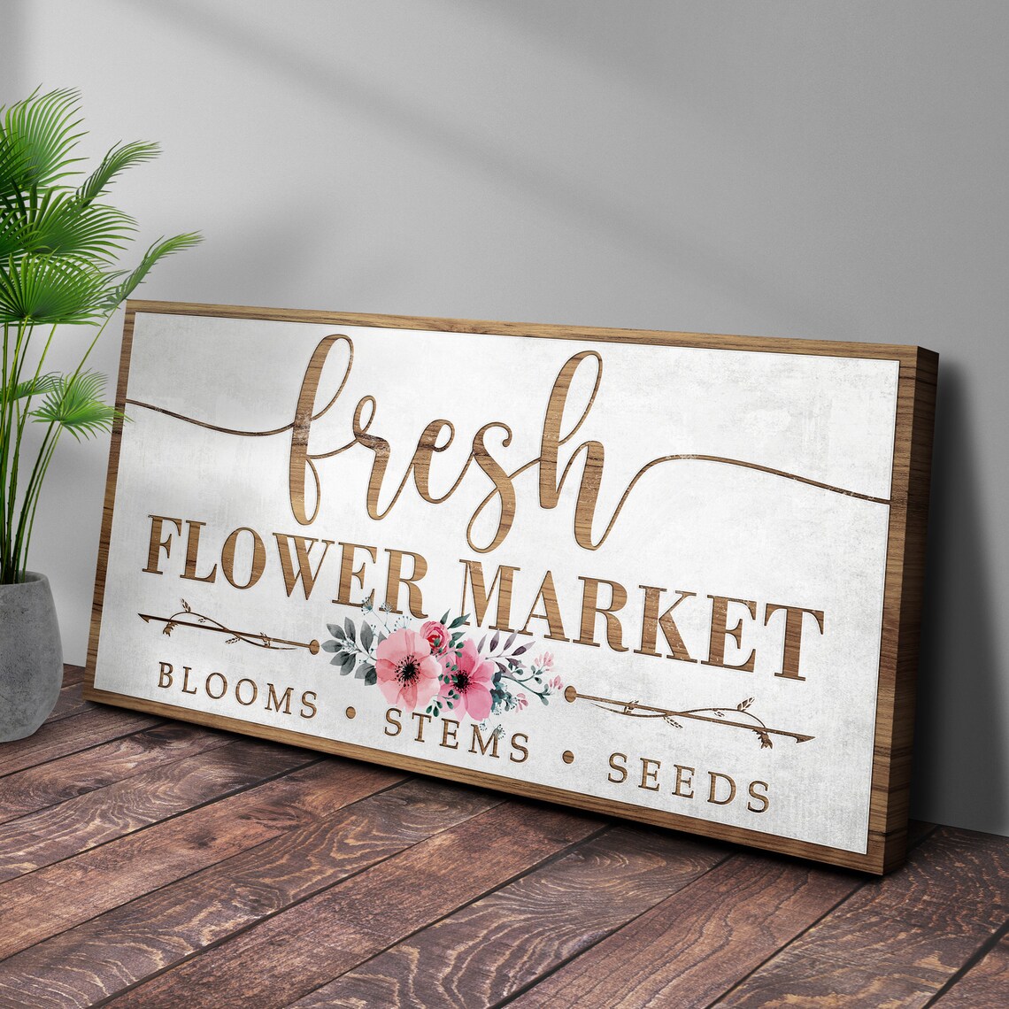 Fresh Flower Market Sign, Spring Farmhouse Wall Decor, Garden Sign - Etsy
