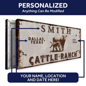 Cattle Ranch Sign | Cow Decor Farm Sign | Personalized Ranch Wall Decor ...