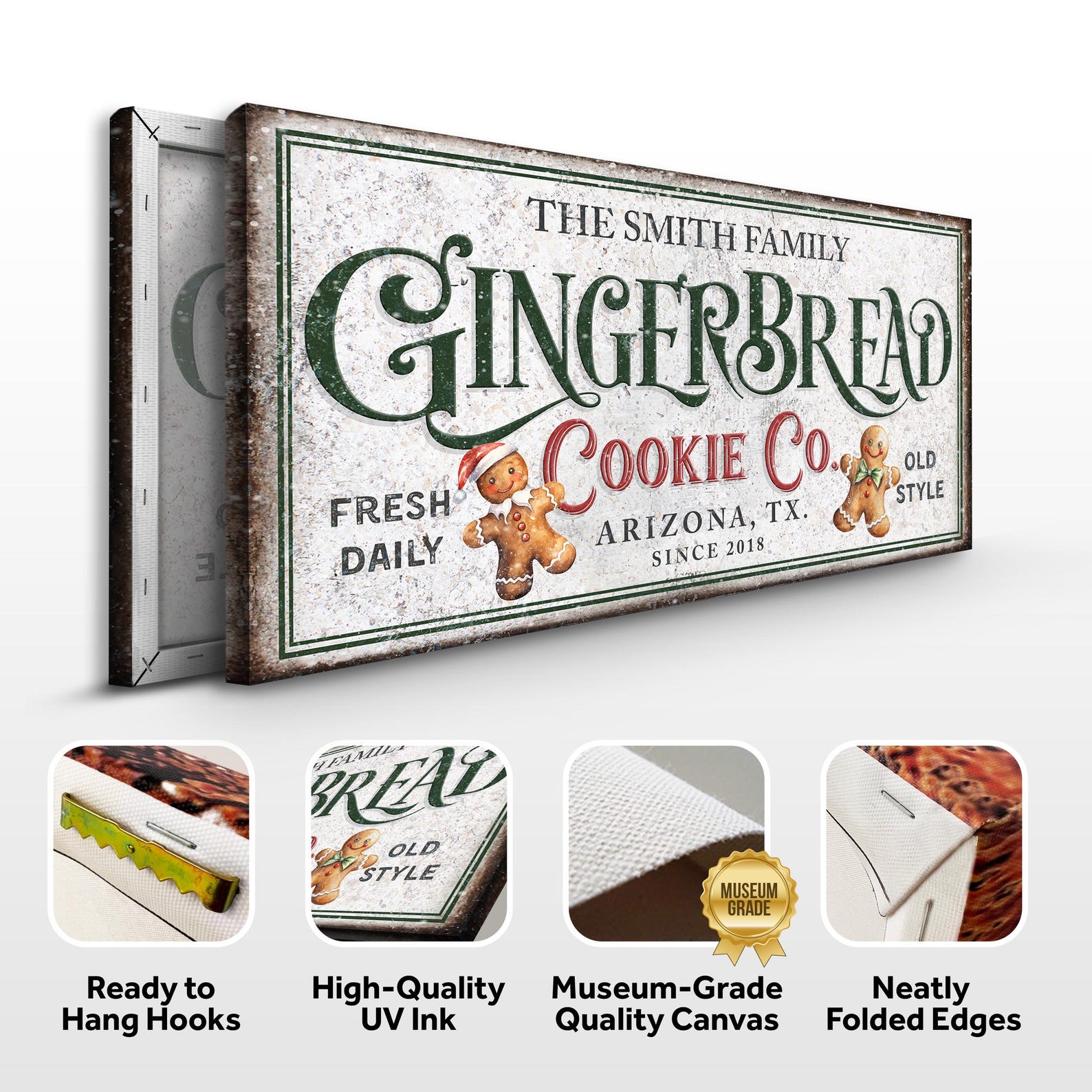 Custom Family Gingerbread Bakery Christmas Sign | Christmas Bakery ...