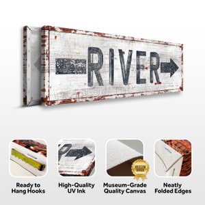 River Decor | Arrow Sign | River Arrow Sign | Rustic River House Wall ...