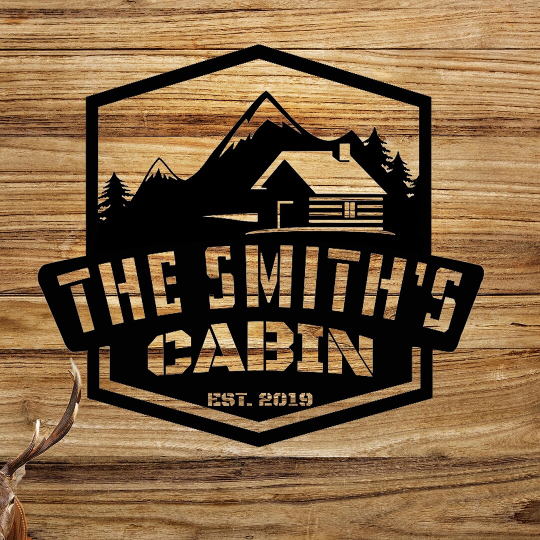 Family Name Metal Cabin Sign | Personalized Cabin Sign | Cabin House ...