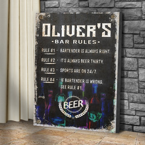 Bar Rules Sign - Etsy