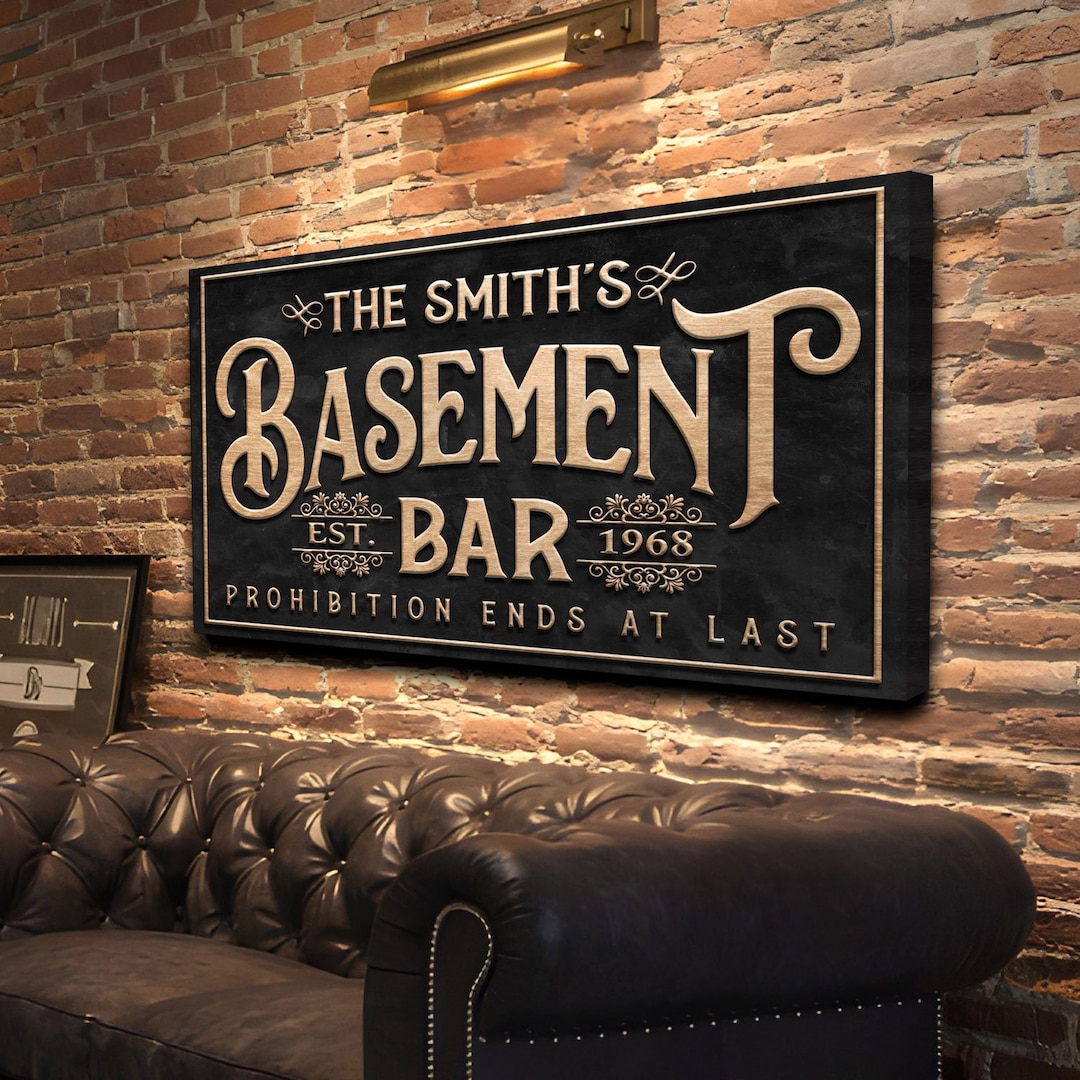 Basement Bar Sign | Bar Sign Custom | Bar Sign for Home Bar ...