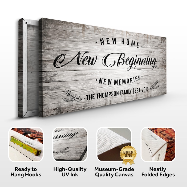 New Home Sign | Custom Family Name Wall Art | Living Room Wall Decor ...