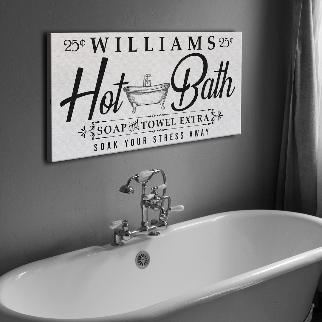 Bathroom Wall Decor | Rustic Bath Tub Bathroom Wall Art Sign | Relax ...
