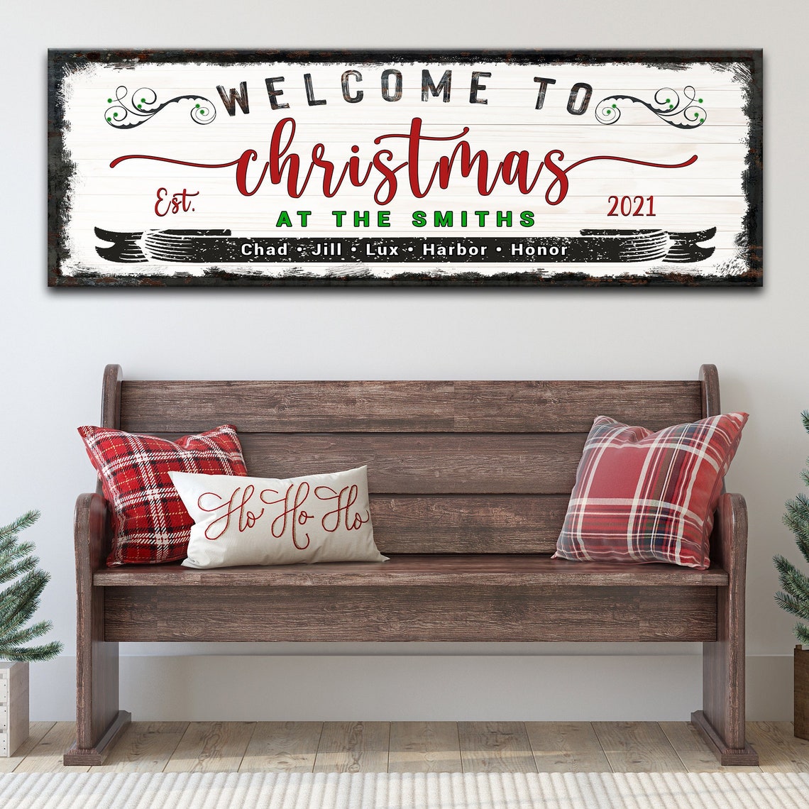 Christmas Sign Personalized Christmas Name Sign Wall Décor - Etsy Canada
