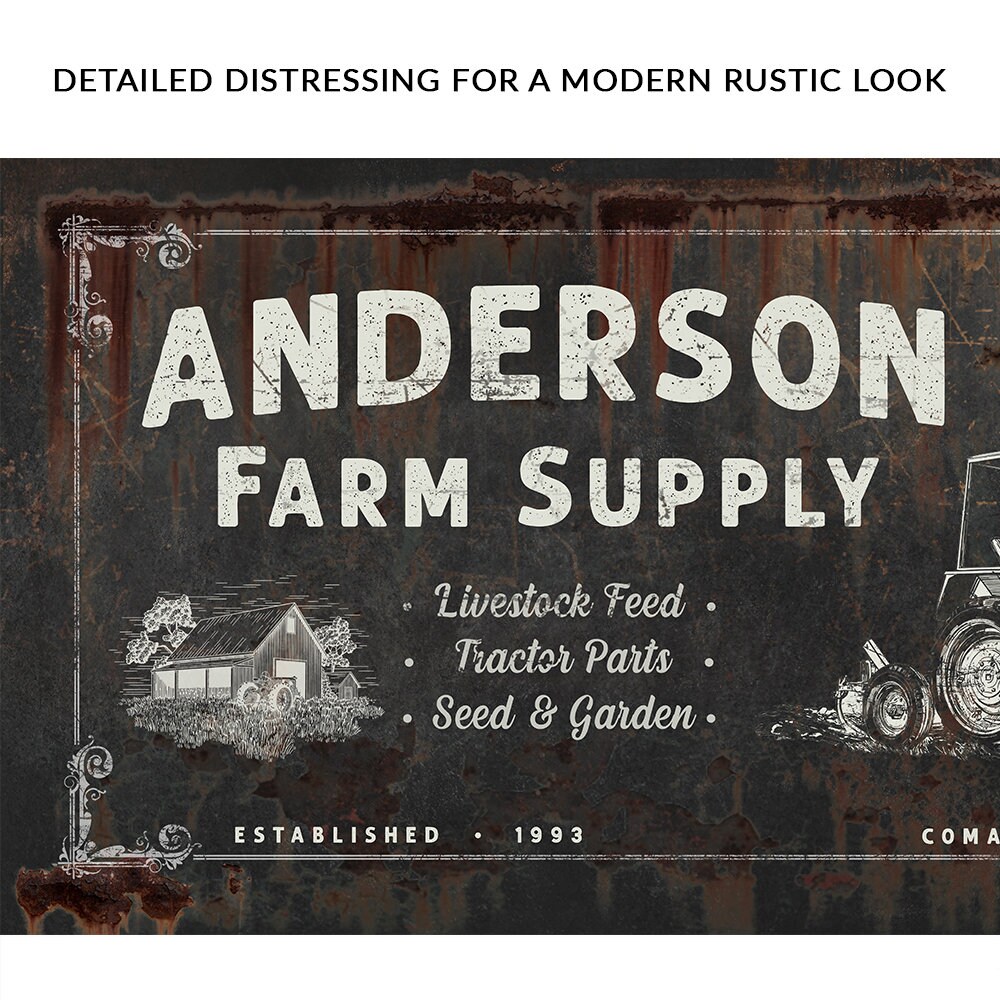 Farm Sign Farmhouse Decor Personalized Gift Vintage Tractor | Etsy