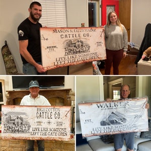 Cattle Sign Ranch Wall Decor | Cattle Company Sign Farm Wall Decor ...