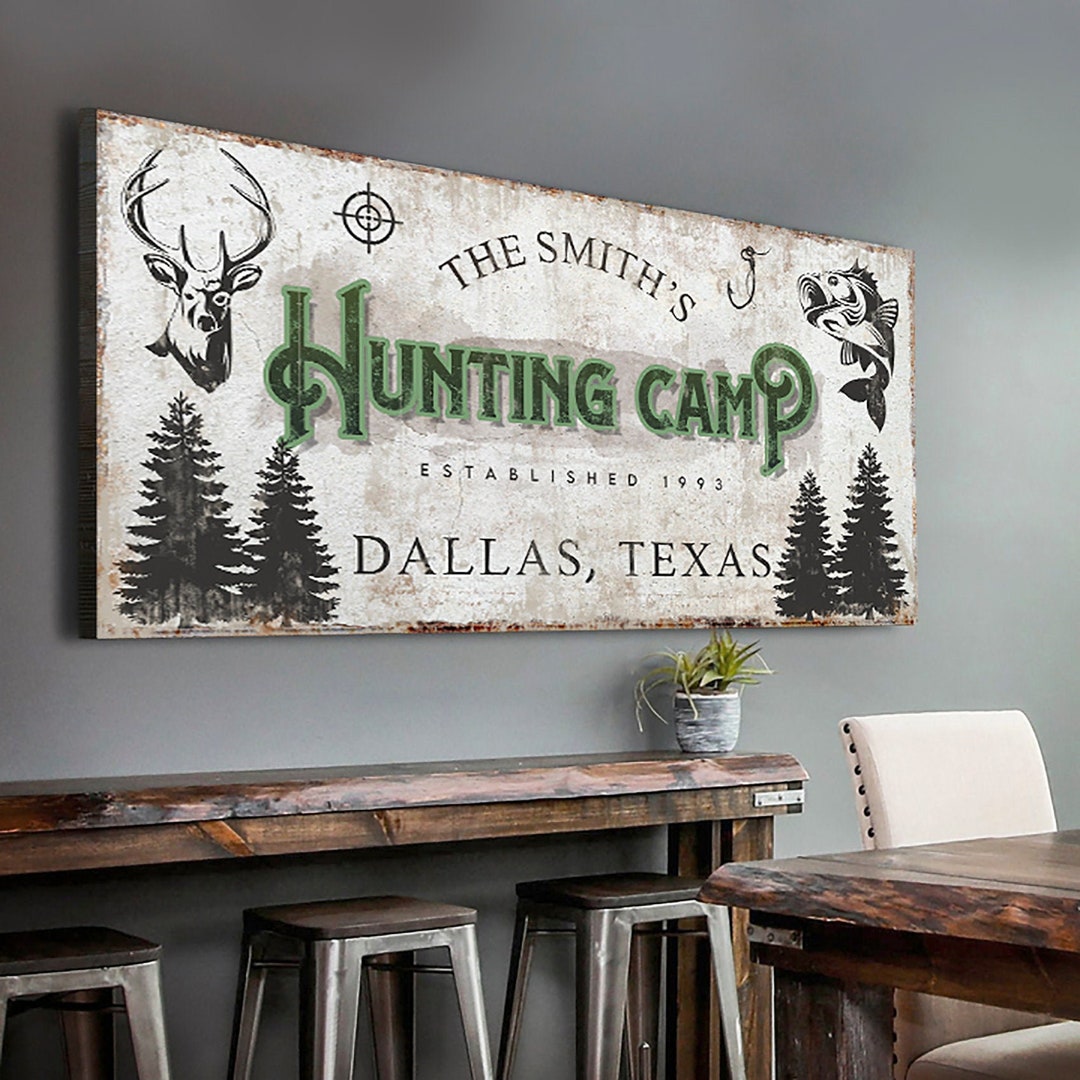 Camp Sign | Hunting and Fishing Decor | Hunting Gifts for Men | Hunting ...