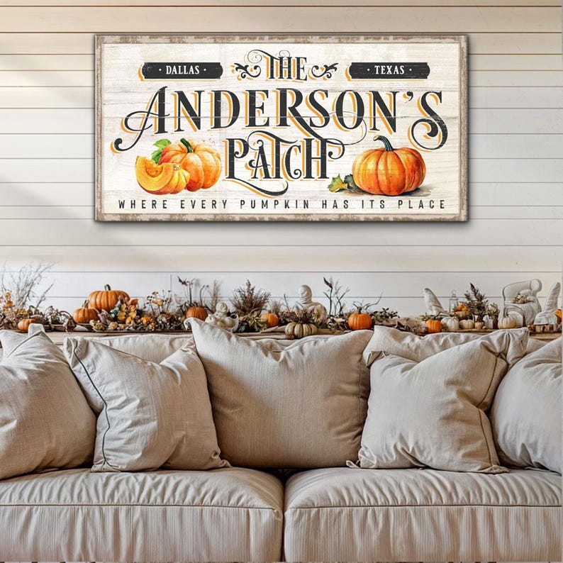 Custom Pumpkin Patch Sign | Pumpkin Farm Sign | Farmhouse Fall Kitchen ...