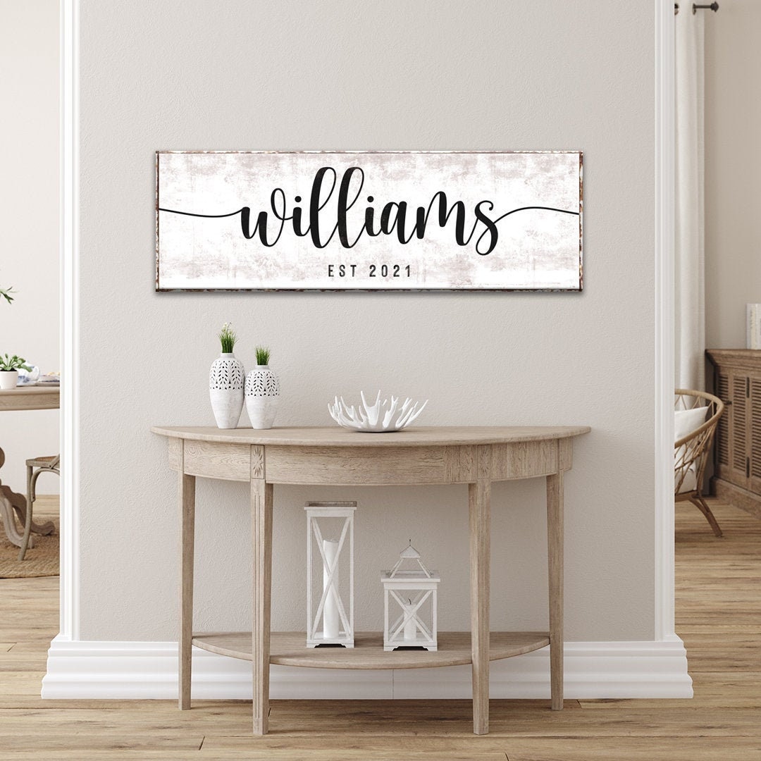 Family Name Sign Wall Art | Rustic Name Signs Wall Art | Personalized ...