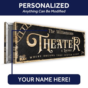 Movie Theater Sign | Theater Wall Decor | Movie Theater Decor | Custom ...