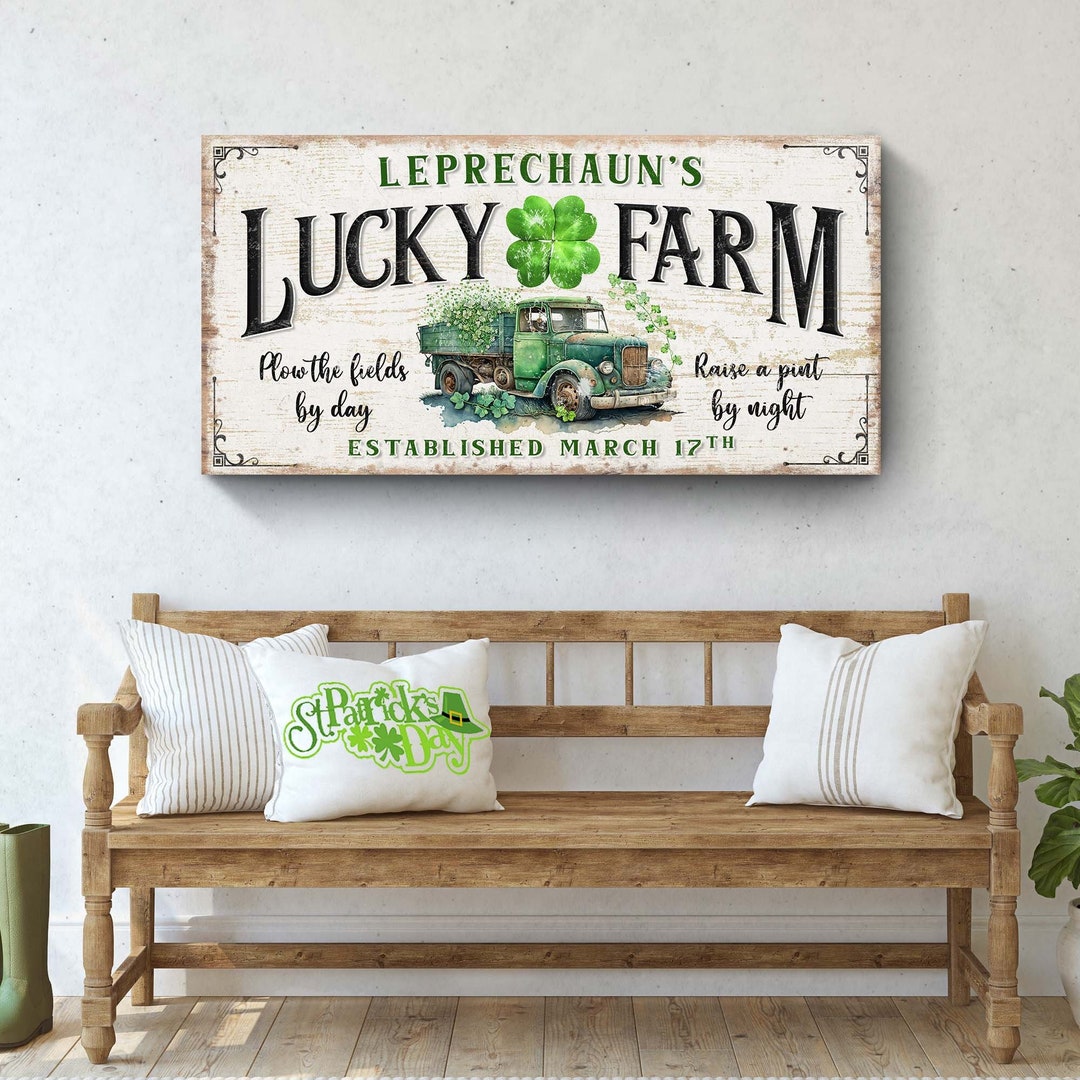 Saint Patricks Day Sign | Modern Farmhouse Wall Decor | Lucky Farm ...