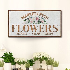 Fresh Flower Market Sign | Spring Sign | Living Room Sign | Farmhouse ...