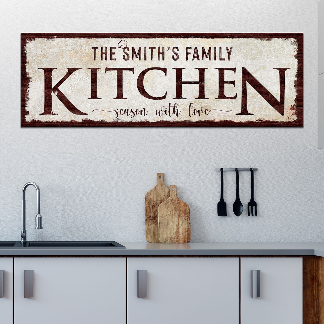 Personalized Kitchen Sign | Custom Kitchen Sign | Farmhouse Kitchen ...