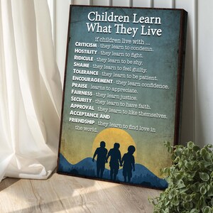 Children Learn What They Live Sign | A Child Learns What He Lives Wall ...