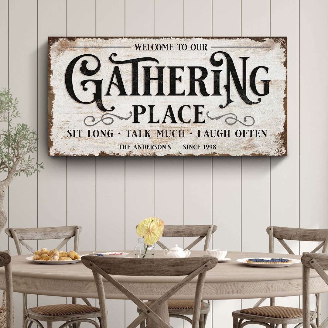 The Gathering Place Kitchen Decor | Gather Sign Decor | Kitchen Wall ...