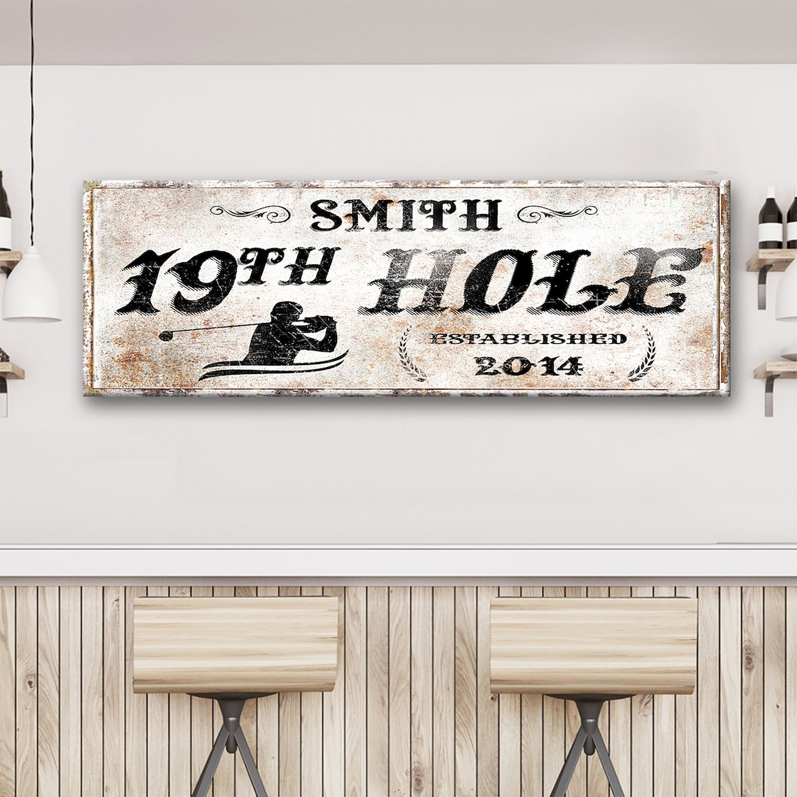 19th Hole Sign Personalized Golf Sign Rustic Golf Wall | Etsy