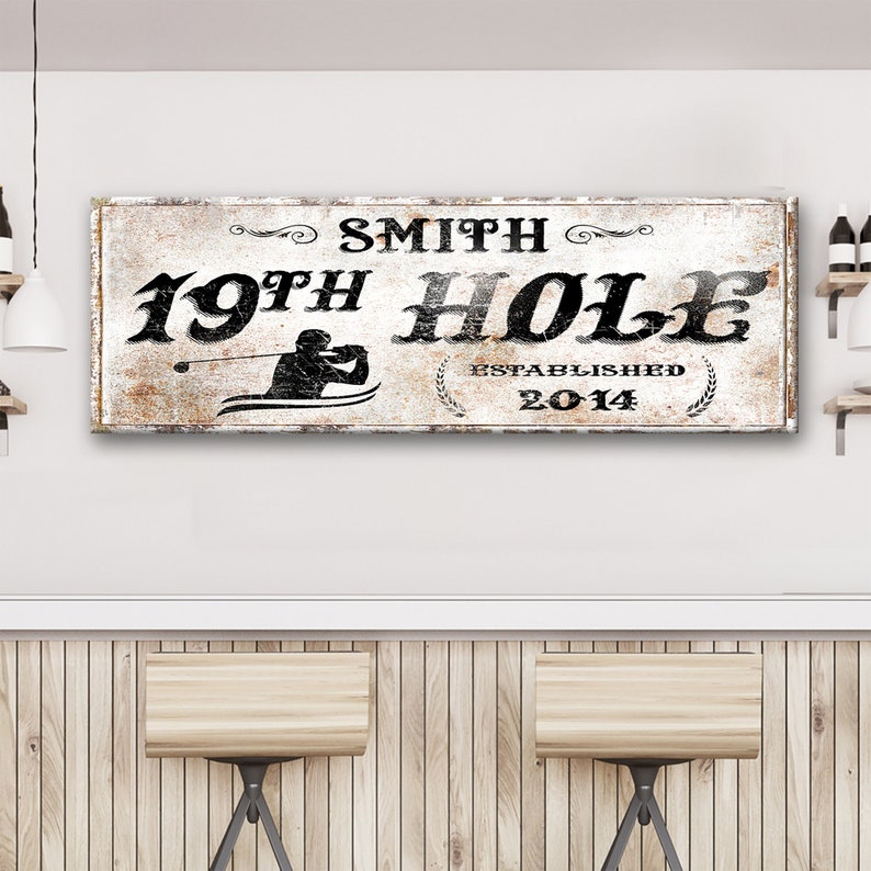 19th Hole Sign Personalized Golf Sign Rustic Golf Wall | Etsy