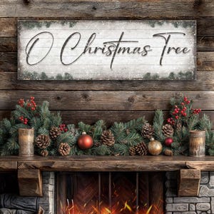 O Christmas Tree Sign | Farmhouse Holiday Wall Decor | Rustic Holiday ...