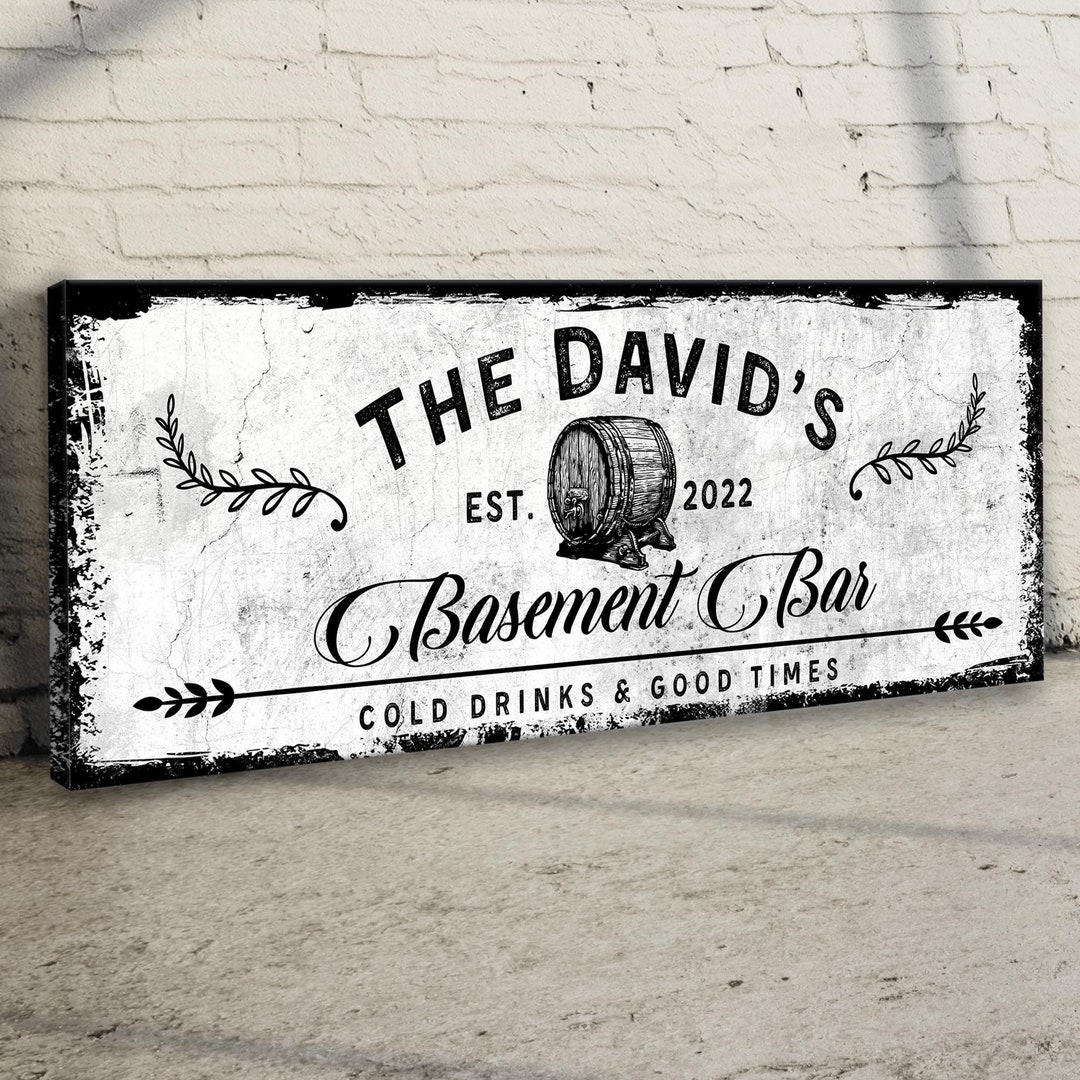 Bar Sign Custom | Basement Bar Sign | Bar Wall Art Gift for Him | Beer ...