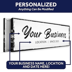 Custom Business Sign | Office Wall Art Living Room Décor | Personalized ...