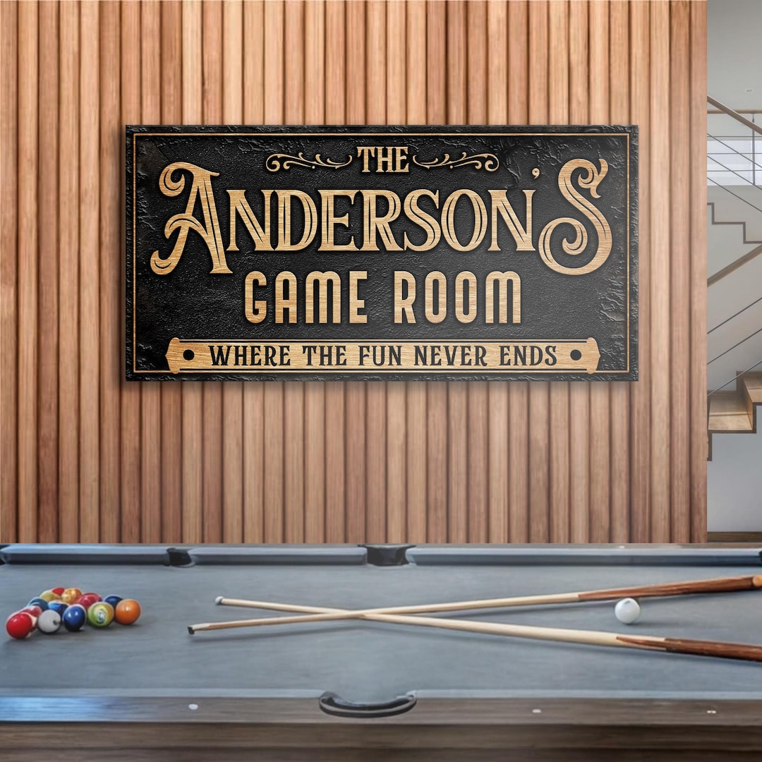 Game Room Sign | Personalized Game Room Wall Decor | Gamer Gift Canvas ...