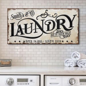 Laundry Room Sign | Vintage Laundry Room Decor | Personalized Laundry ...