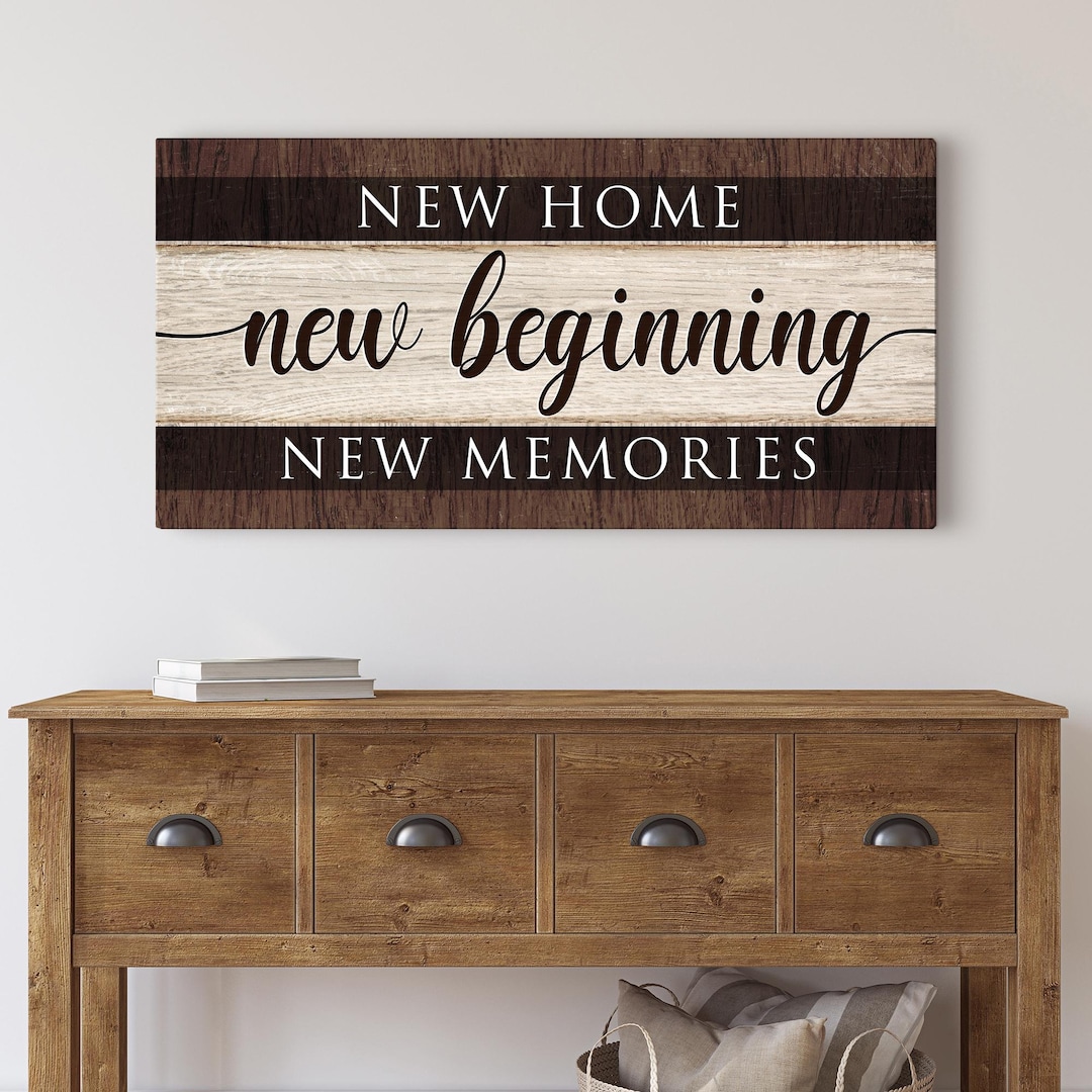 New Home New Beginning Sign Decor | Living Room Decor | New Beginnings ...