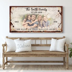 Custom Family Portrait | Photo to Canvas Sign | Family Wall Art ...