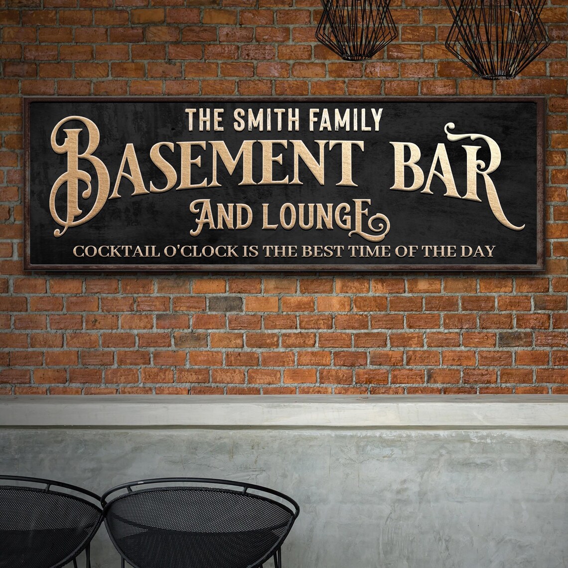 Basement Bar and Lounge Sign | Rustic Basement Bar Wall Decor | Man ...