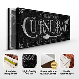 Halloween Decor | Curse Bar Canvas Sign | Spooky Halloween Sign ...
