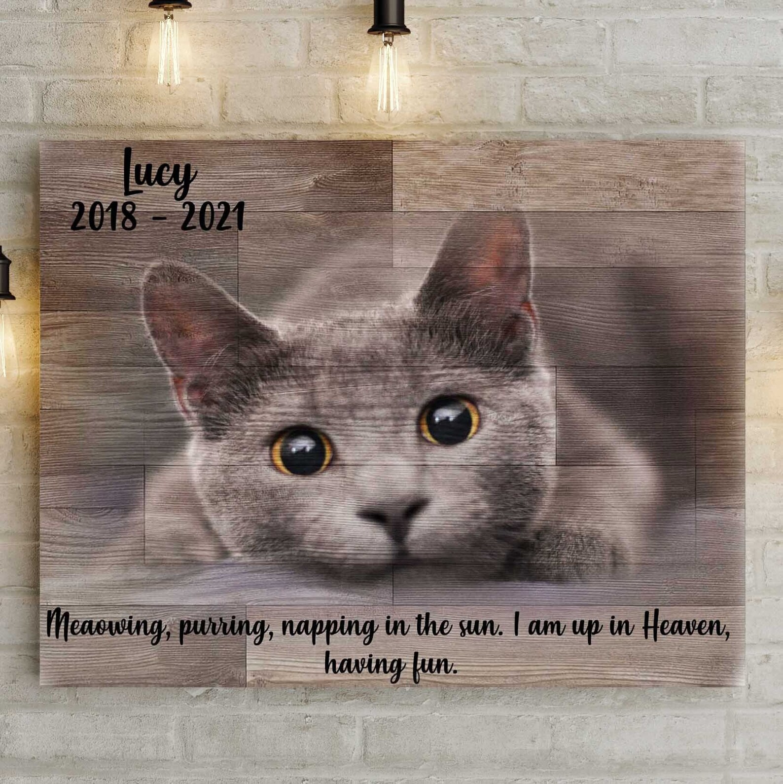 Cat Memorial Personalized Cat Memorial Loss of Pet Cat Pet - Etsy