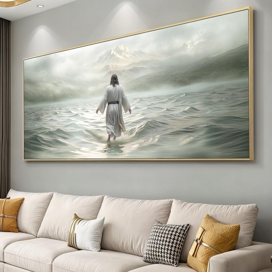 Walking on Water Faith Wall Art | Jesus Artwork | Christian Wall Decor ...