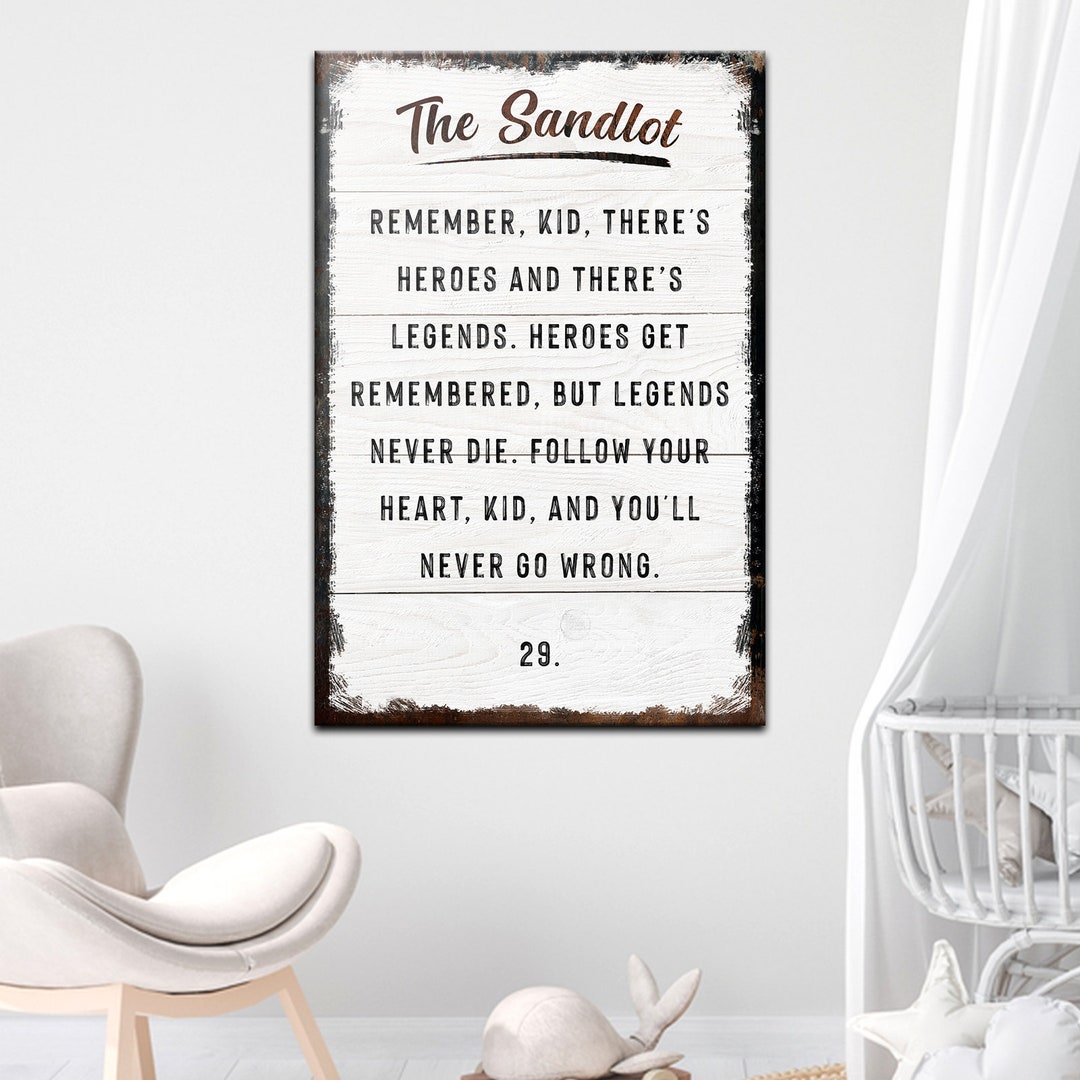 Sandlot Quote Sign Inspirational Quotes Baseball Sign New Baby Gift ...