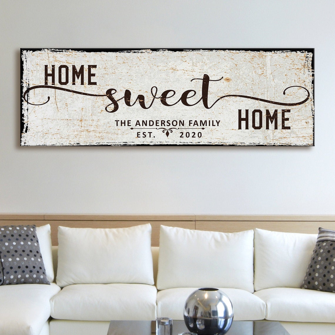 Home Sweet Home Sign | Family Sign Living Room Wall Art | Rustic Wall ...