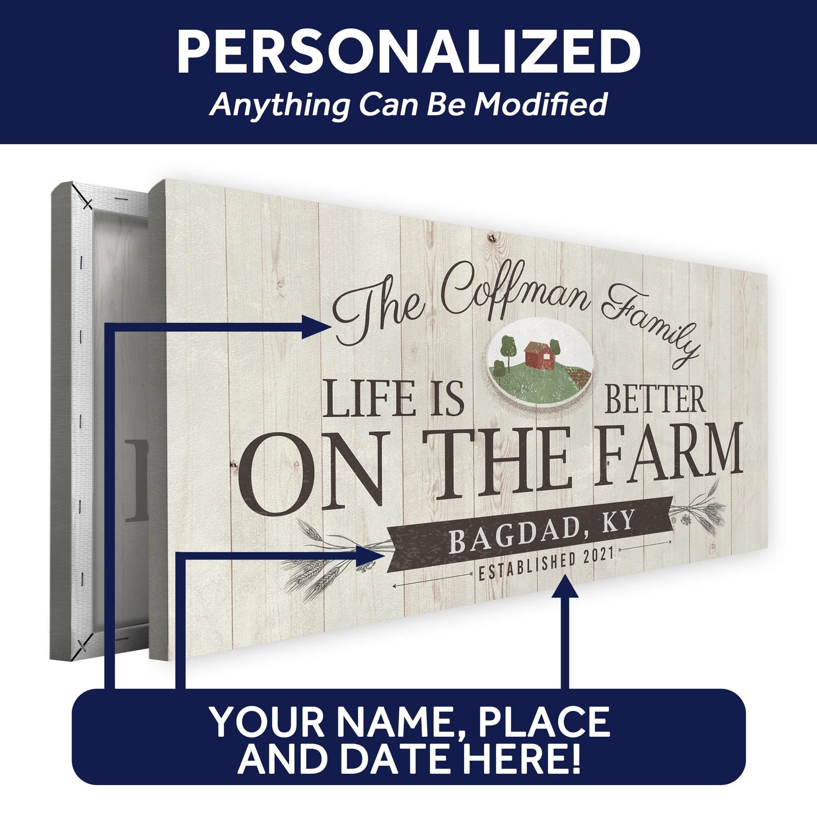 Farm Sign Life is Better on the Farm Farmhouse Wall Decor Custom ...