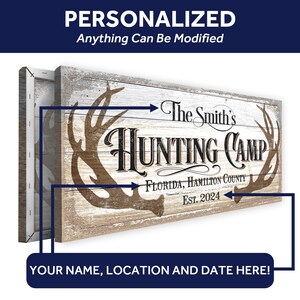 Hunting Camp Sign Decor | Hunting Sign Wall Art | Custom Hunting Sign ...