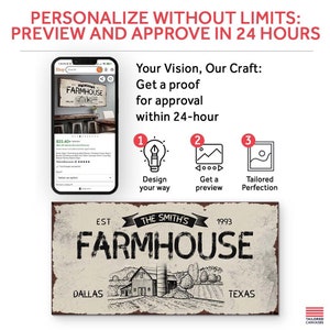 Personalized Farm Sign Modern Farmhouse Wall Decor Custom Family Name ...