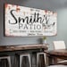 Rustic Patio Name Sign Personalized Patio Signs Outdoor Patio Decor ...