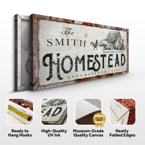 Homestead Farmhouse Sign Home Decor Family Farm Sign Industrial Print ...