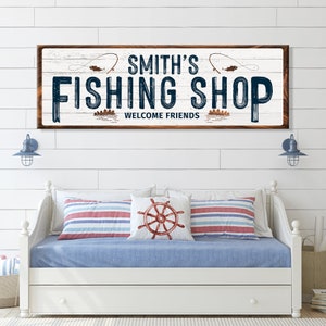 Fishing Sign | Fishing Shop Sign | Family Name Wall Decor | Rustic ...