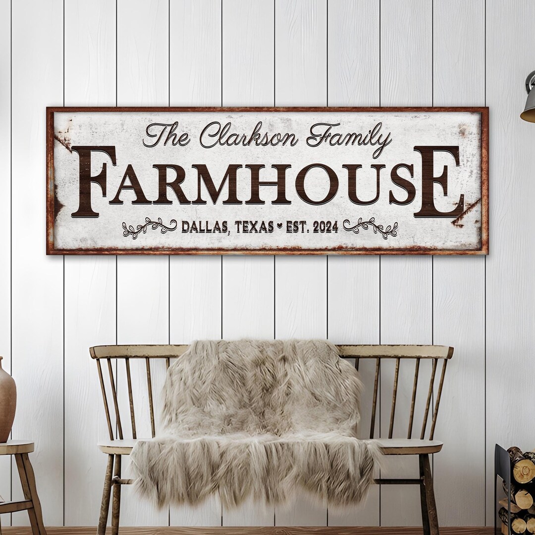 Rustic Farmhouse Wall Decor | Custom Farmhouse Sign | Personalized Name ...