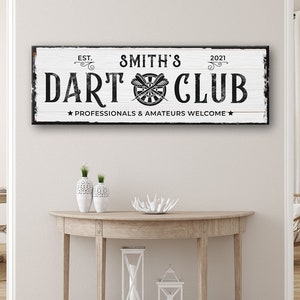 Dart Board | Dart Club Wall Sign | Personalized Man Cave Wall Décor ...