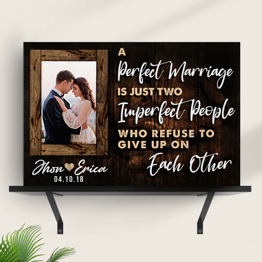 Perfect Marriage Sign | Portrait Canvas Wedding Decoration | Valentines ...