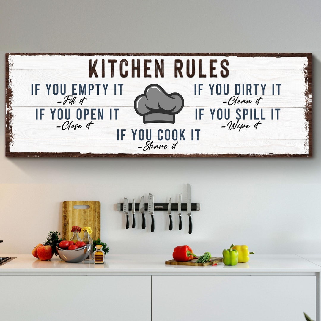 Kitchen Rules Room Decor | Kitchen Room Decor Sign |kitchen Room Wall ...