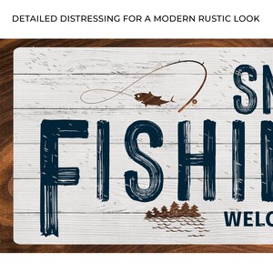 Fishing Sign Fishing Shop Sign Family Name Wall Decor Rustic Canvas ...
