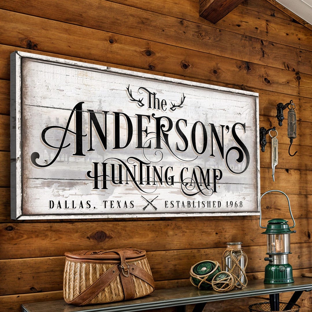 Hunting Camp Sign Decor | Hunting Sign Wall Art | Personalized Gift for ...
