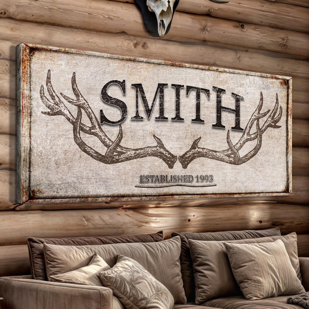 Personalized Hunting Sign | Hunting Gifts for Men | Antler Wall Art ...