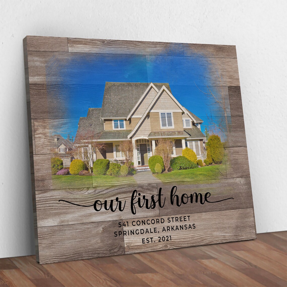 Our First Home Canvas Art | Personalized New Home Gift Wall Art ...